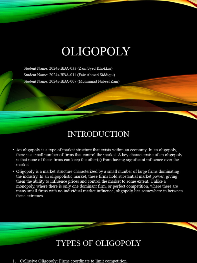OLIGOPOLY | PDF | Oligopoly | Market Power