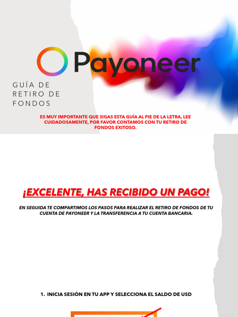 Guía de Retiro de Fondos Payoneer | PDF