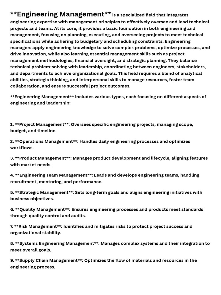 Engineering Management | PDF | Art