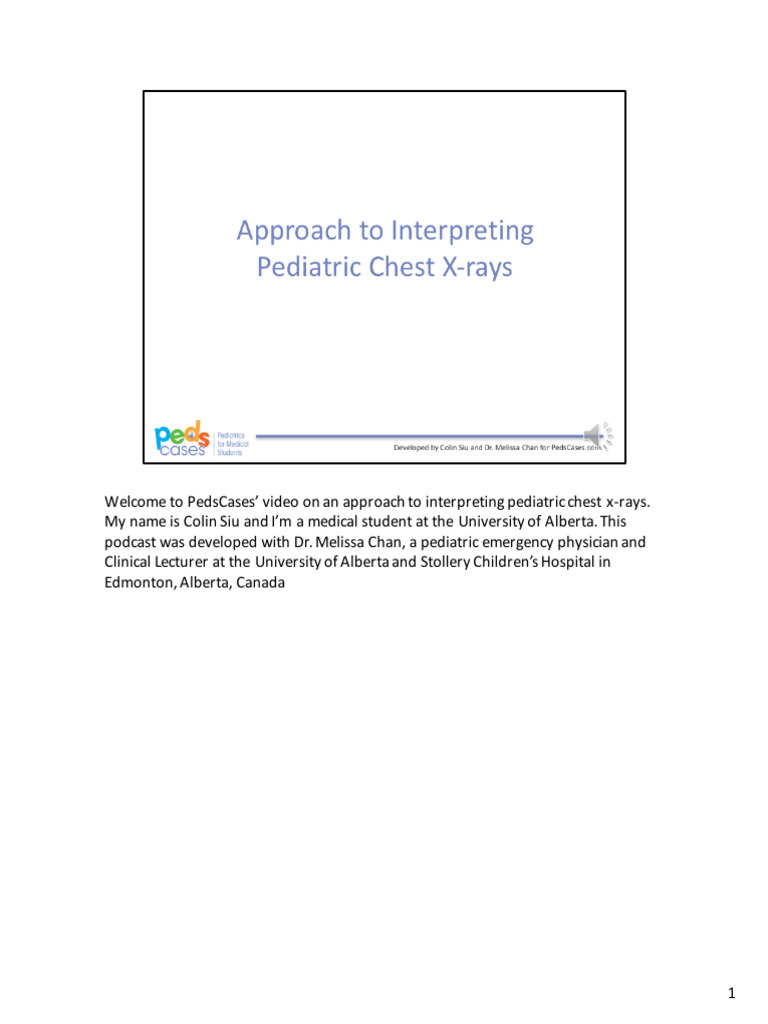 Pediatric Chest X-Ray Interpretation Guide | PDF | Thorax | Pneumonia