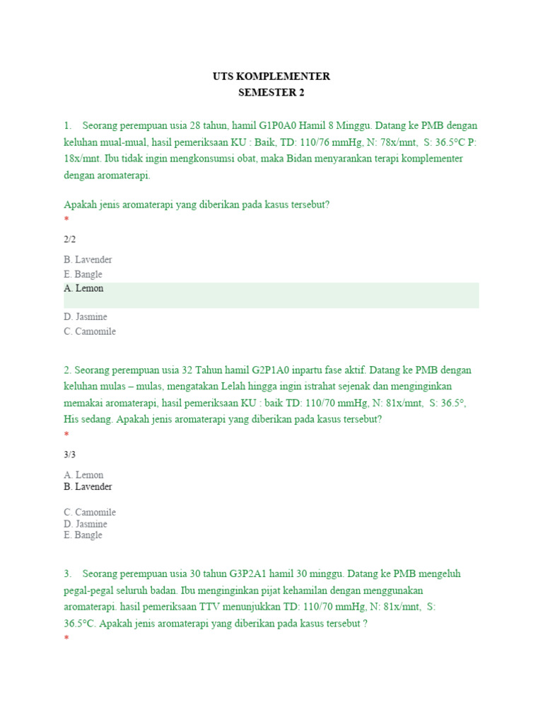 Uts Komplementer-Semester2 | PDF