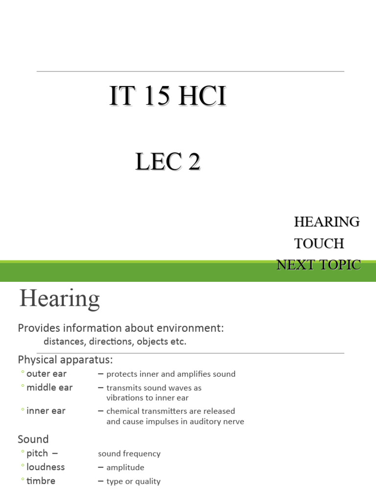 Hearing | PDF | Sound | Hearing
