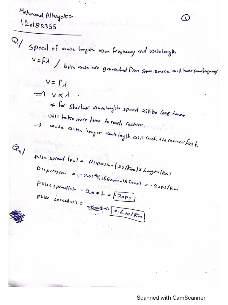Optical Fiber HW03 | PDF