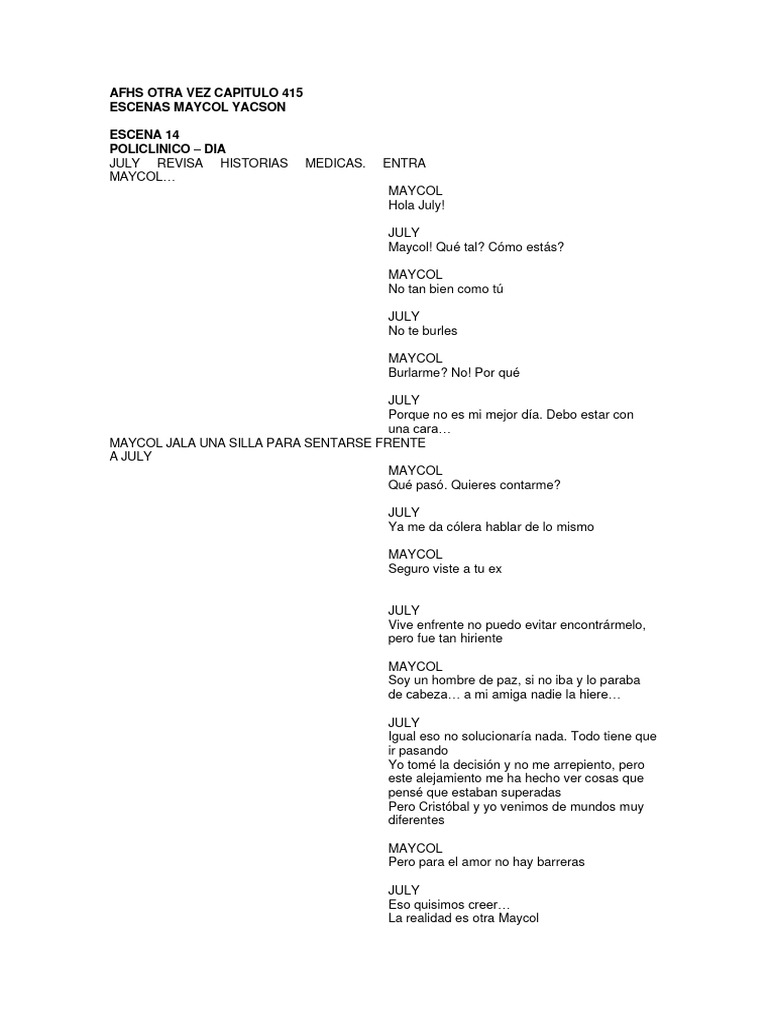 Escenas Maycol Yacson | PDF