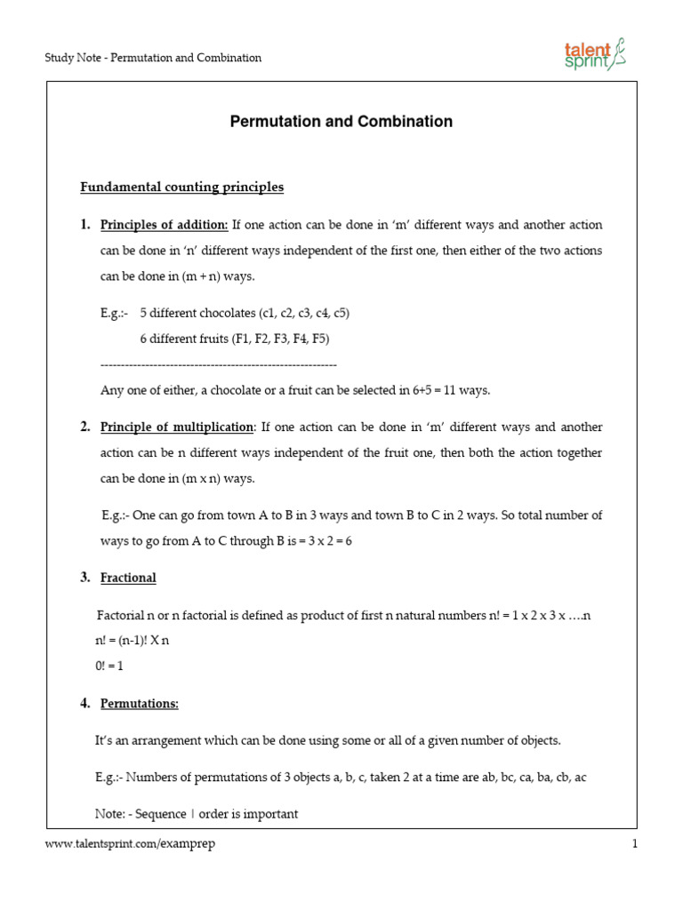Permutation and Combination SN | PDF | Permutation | Mathematics Permutation and Combination SN | PDF | Permutation | Mathematics