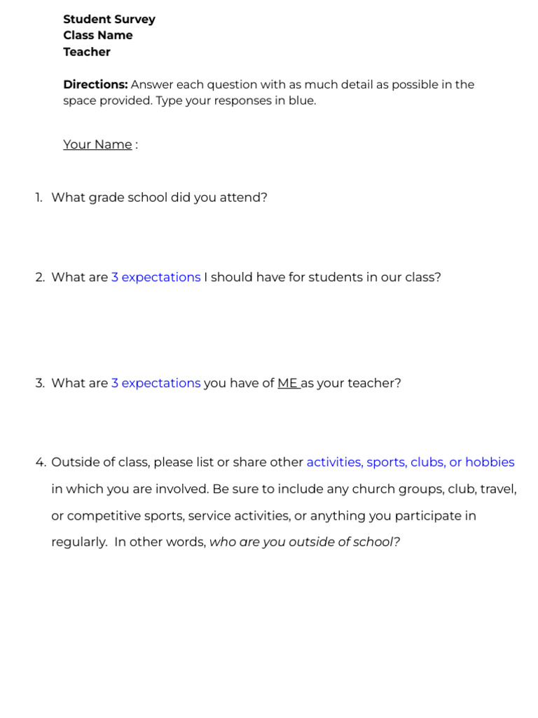 Student Survey 2023-24 Eng. 9 | PDF | Career & Growth | Language Arts ...