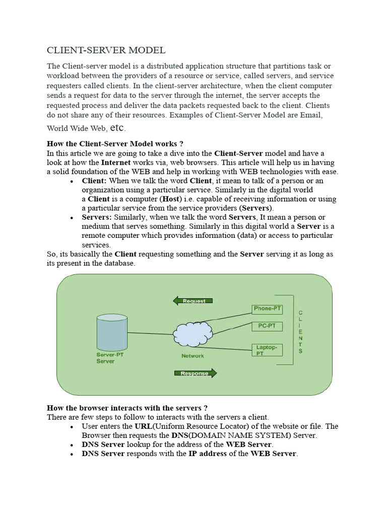 Client and Server | PDF | Client–Server Model | Peer To Peer