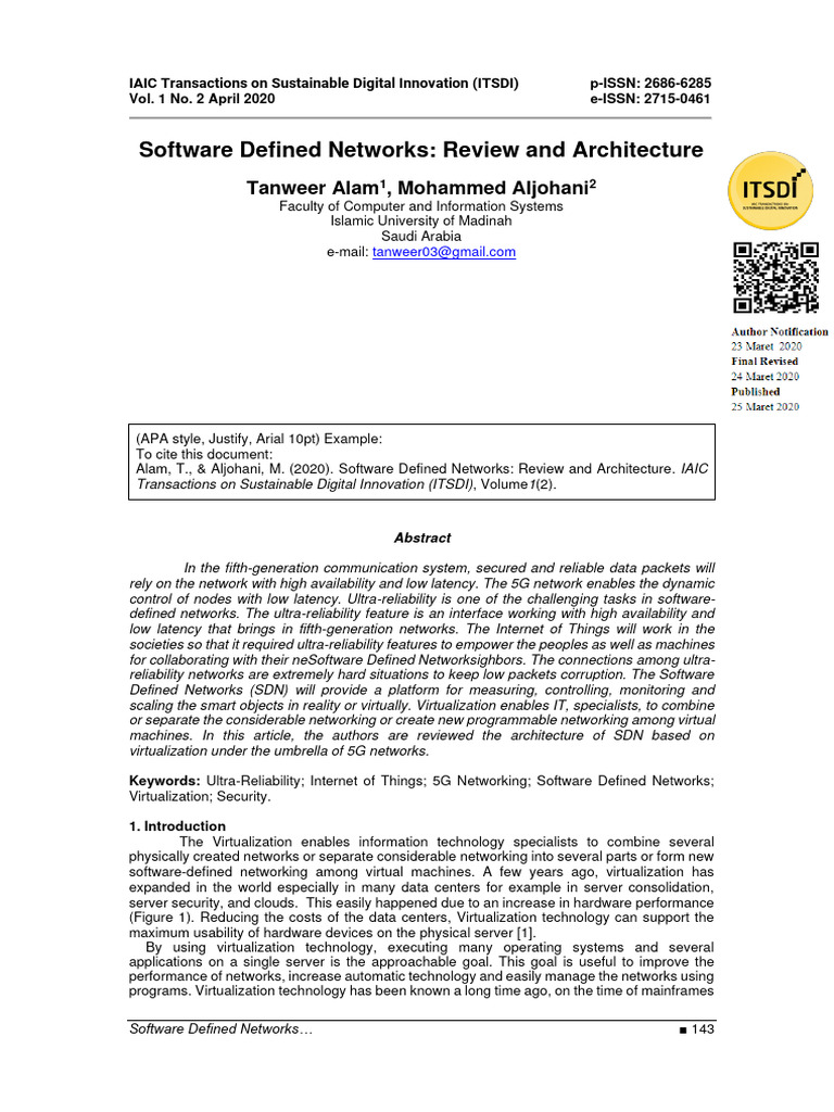 Software Defined Networks Review and Architecture | PDF | Computer Network | Operating System