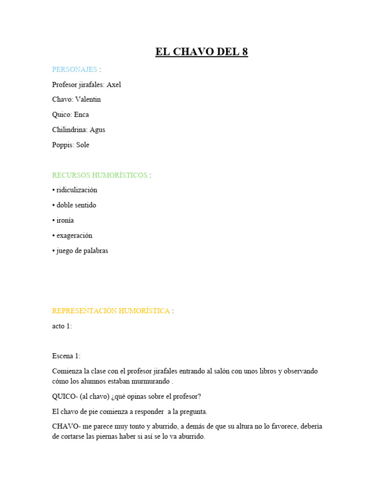 CHAVO DEL 8 Intro | PDF