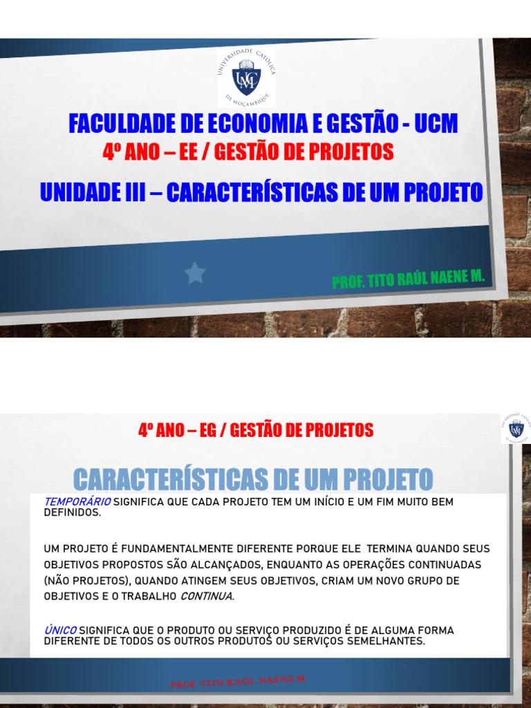 Gestão de Projetos - PARTE-III, IV - UCM | PDF | Gestão de recursos ...
