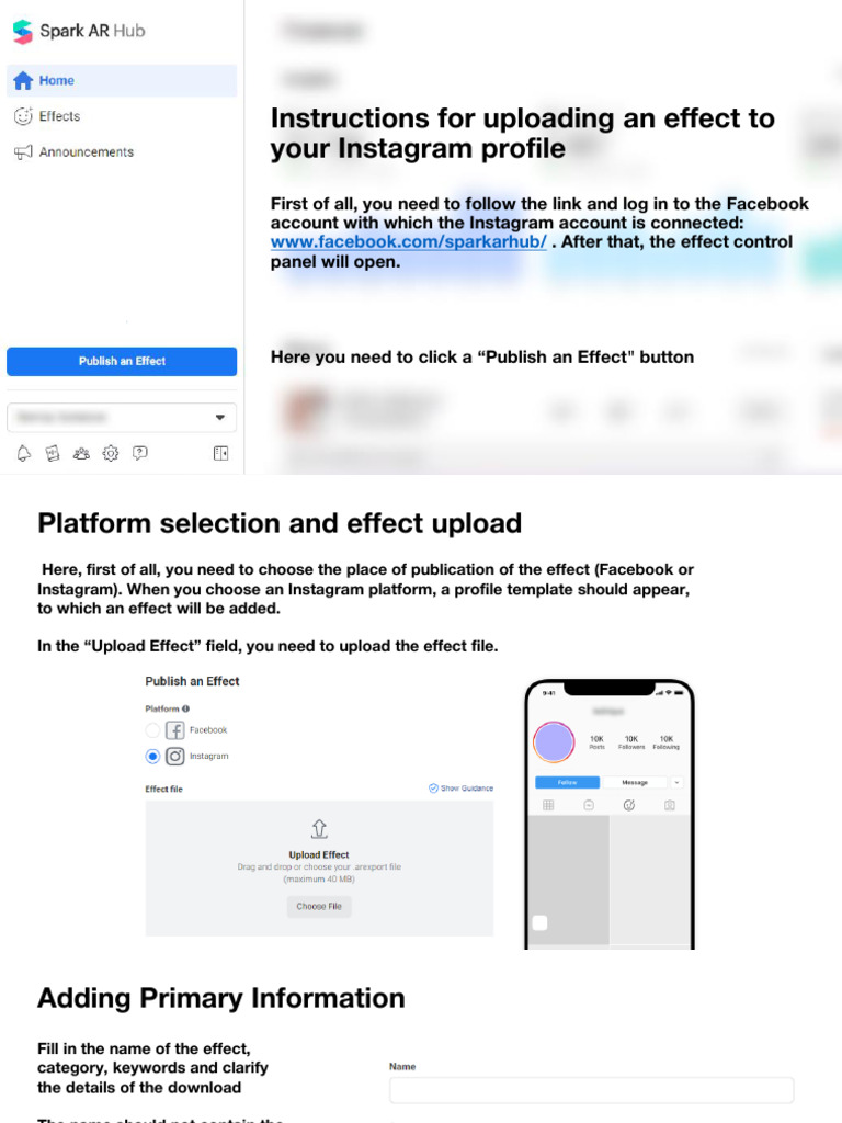 Spark AR Effect Upload Instruction | PDF | Facebook | Information ...