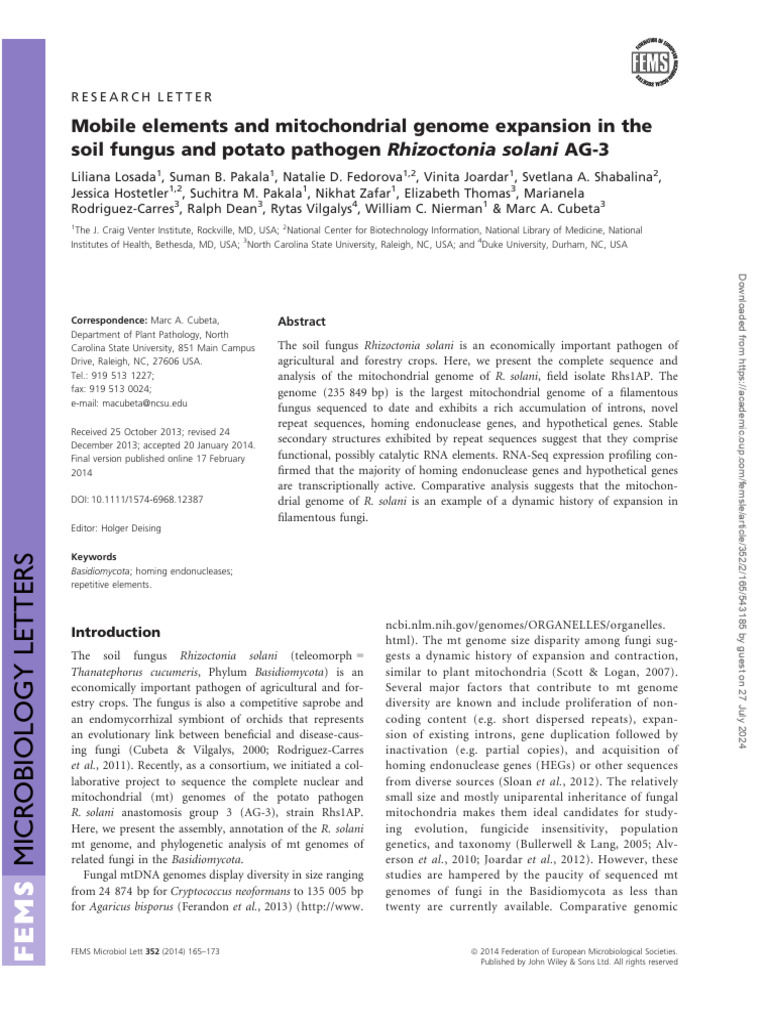 Mobile Elements and Mitochondrial Genome Expansion in The | PDF | Gene ...