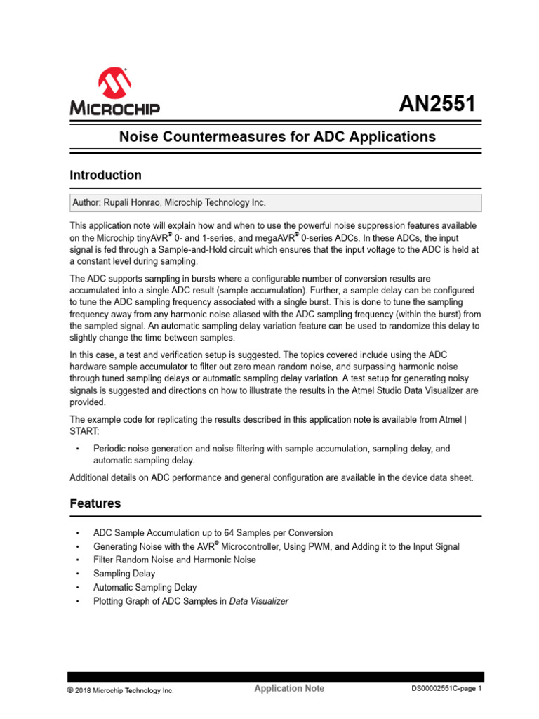 AN2551 Noise Countermeasures Fro ADC Applications | PDF | Analog To ...