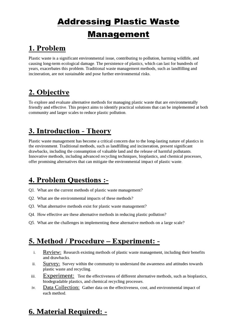 Addressing Plastic Waste Management | PDF | Recycling | Biodegradation