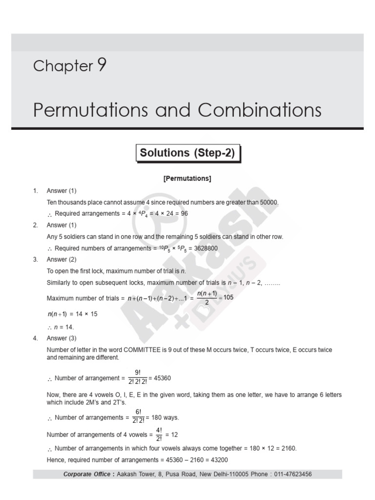 Permutaion step 2 step 3 sol | PDF | Combinatorics | Discrete Mathematics