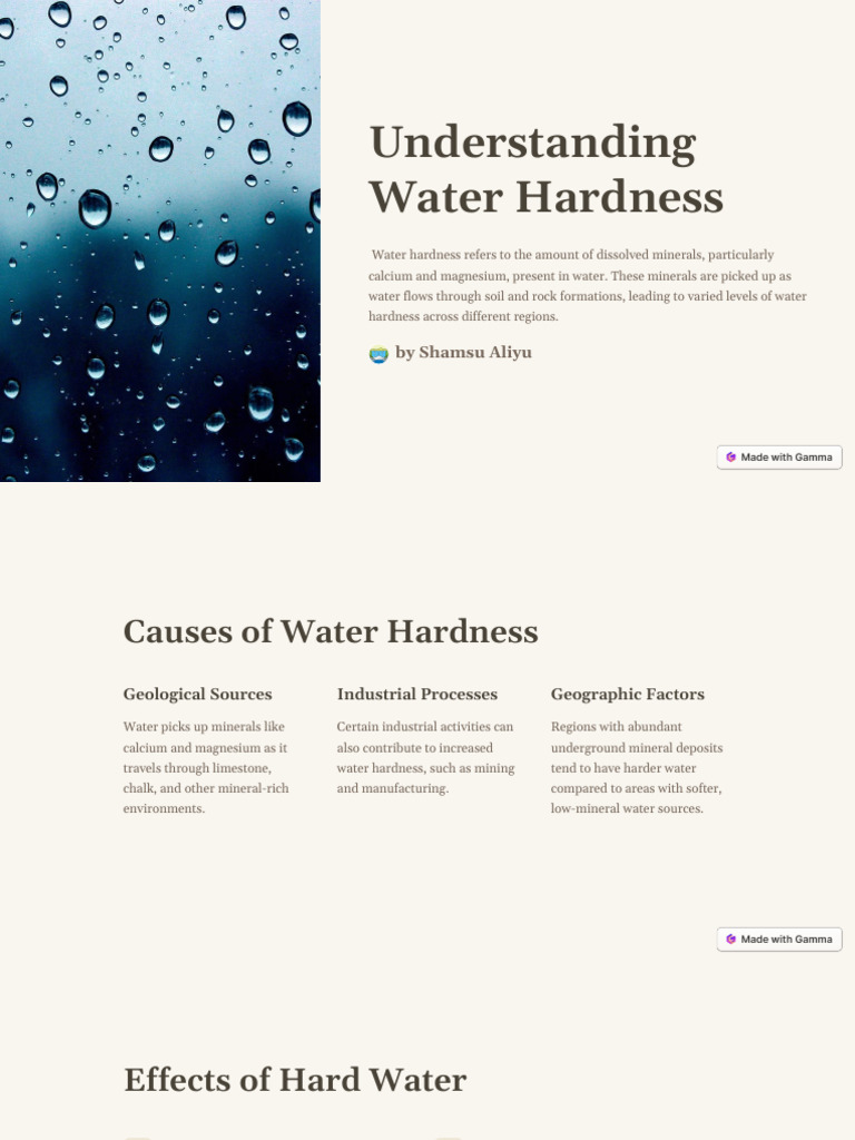 Understanding Water Hardness | PDF | Environmental Engineering ...