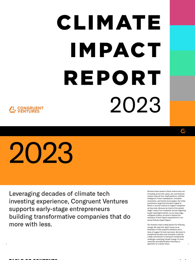 2023 Climate Impact Report Overview | PDF | Agriculture | Climate ...