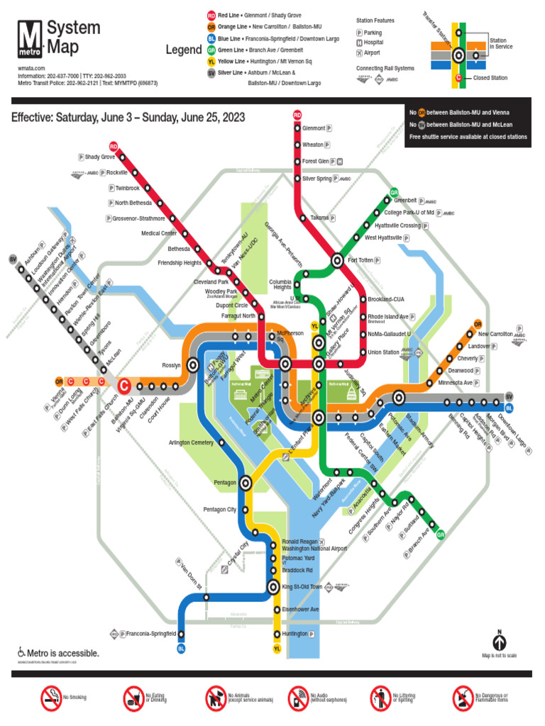 Washington Metro System Map 2023 | PDF | Transport Infrastructure ...