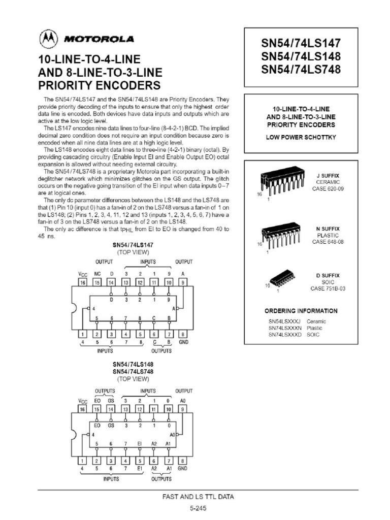 74ls147 Codificador 10 A 4 | PDF