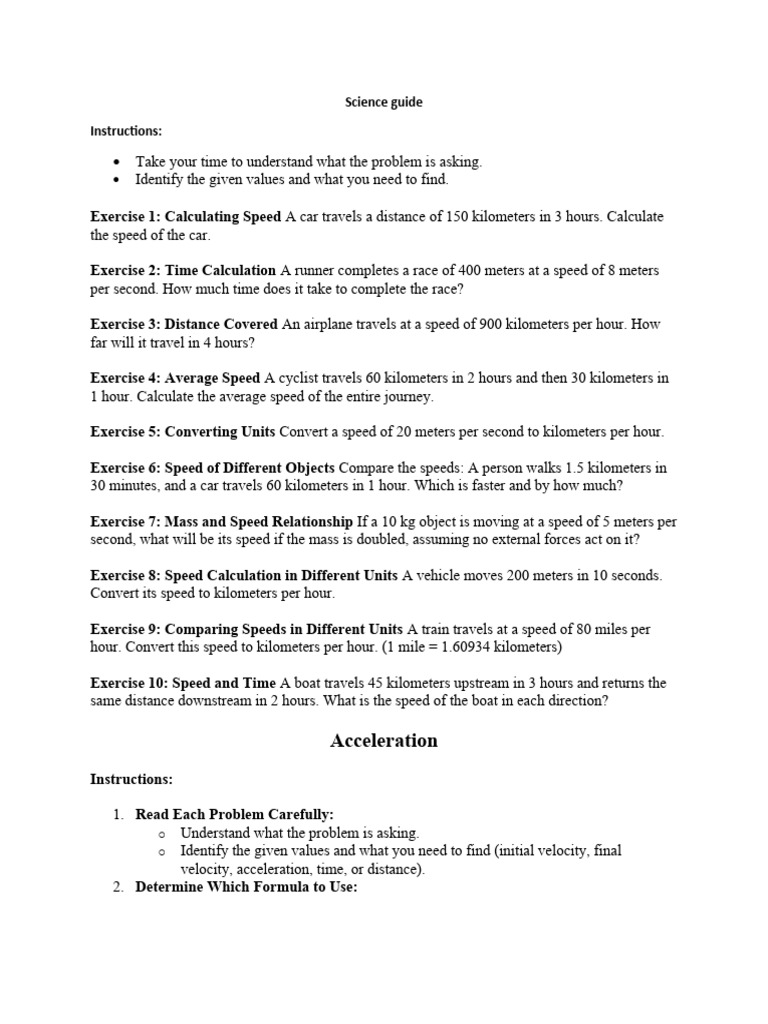 Velocity Guide Pdf Speed Velocity