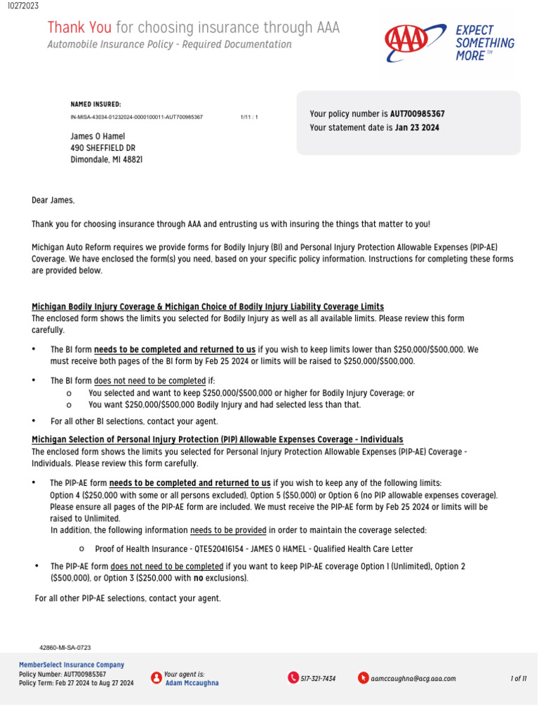 AAA Policy QTE520416154 - Urgent Action Required - Encrypted | PDF ...