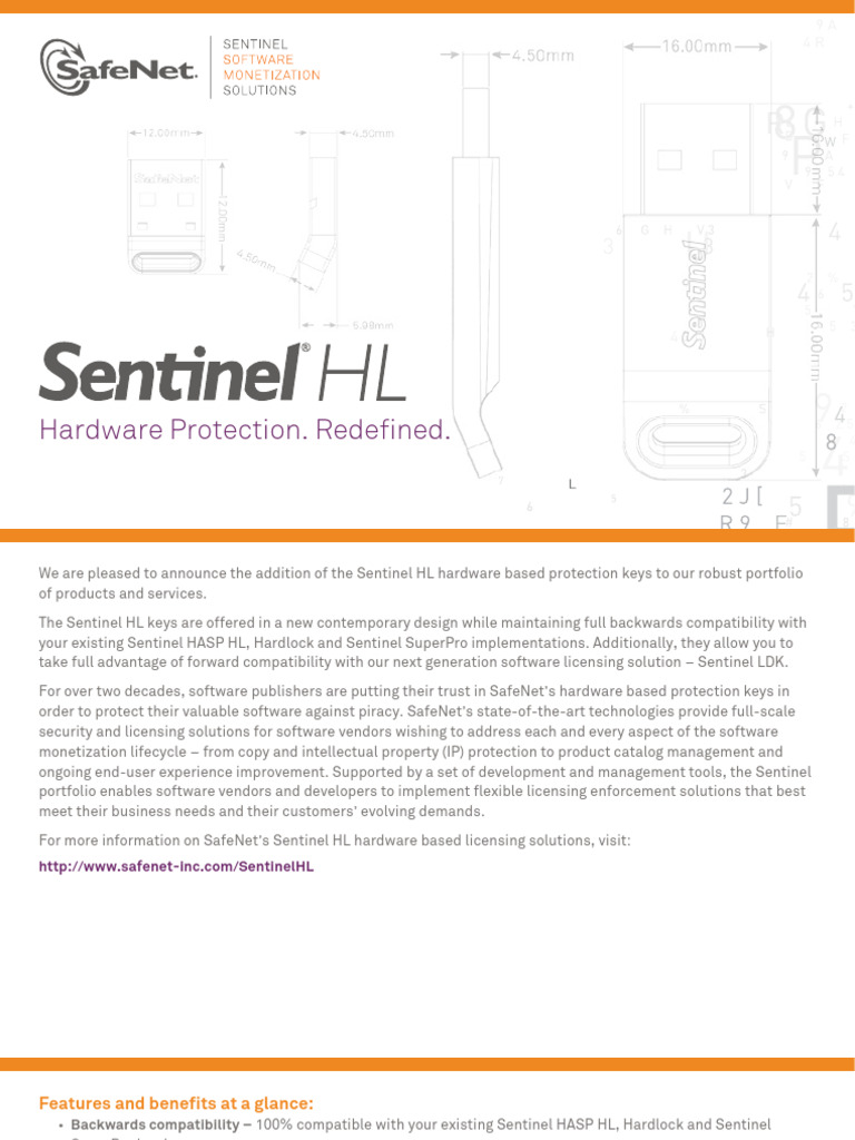 Sentinel HL-Mini Brochure EN NOV2013 | PDF | Cryptography | Encryption