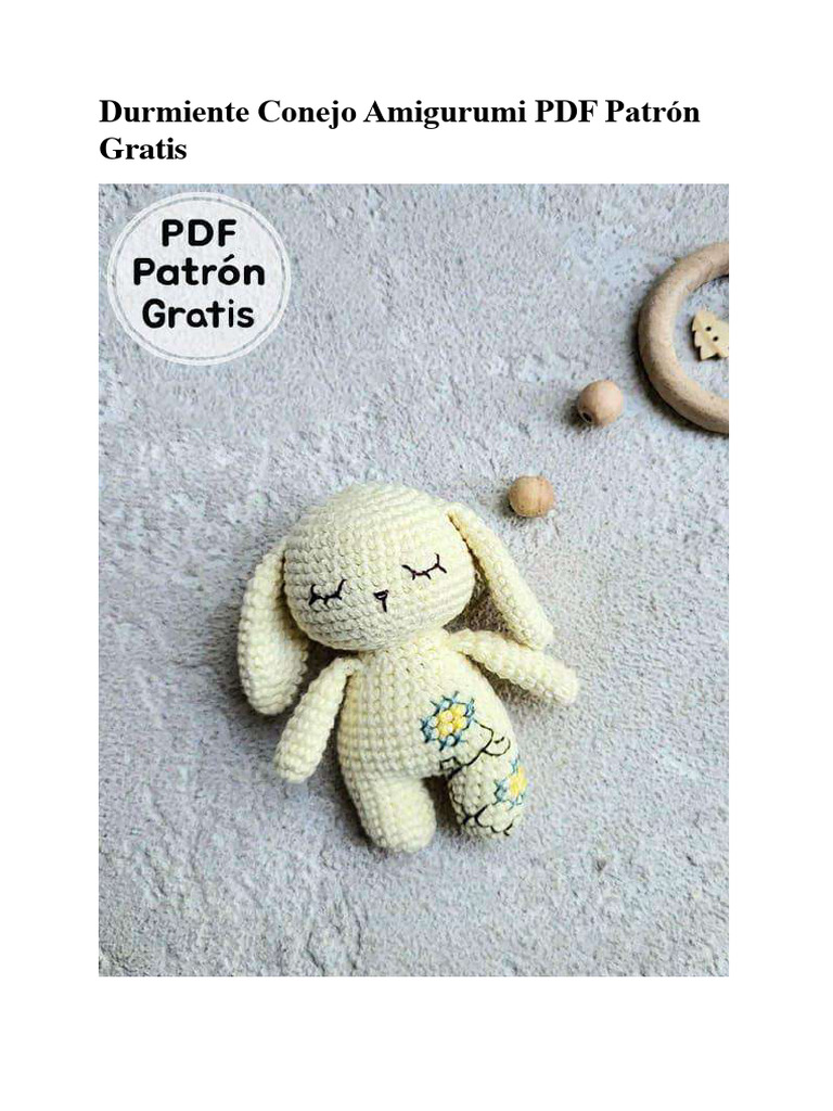 Durmiente Conejo Amigurumi PDF Patron Gratis | PDF