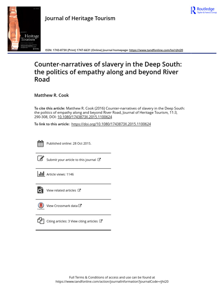 Counter-Narratives of Slavery in The Deep South: The Politics of ...