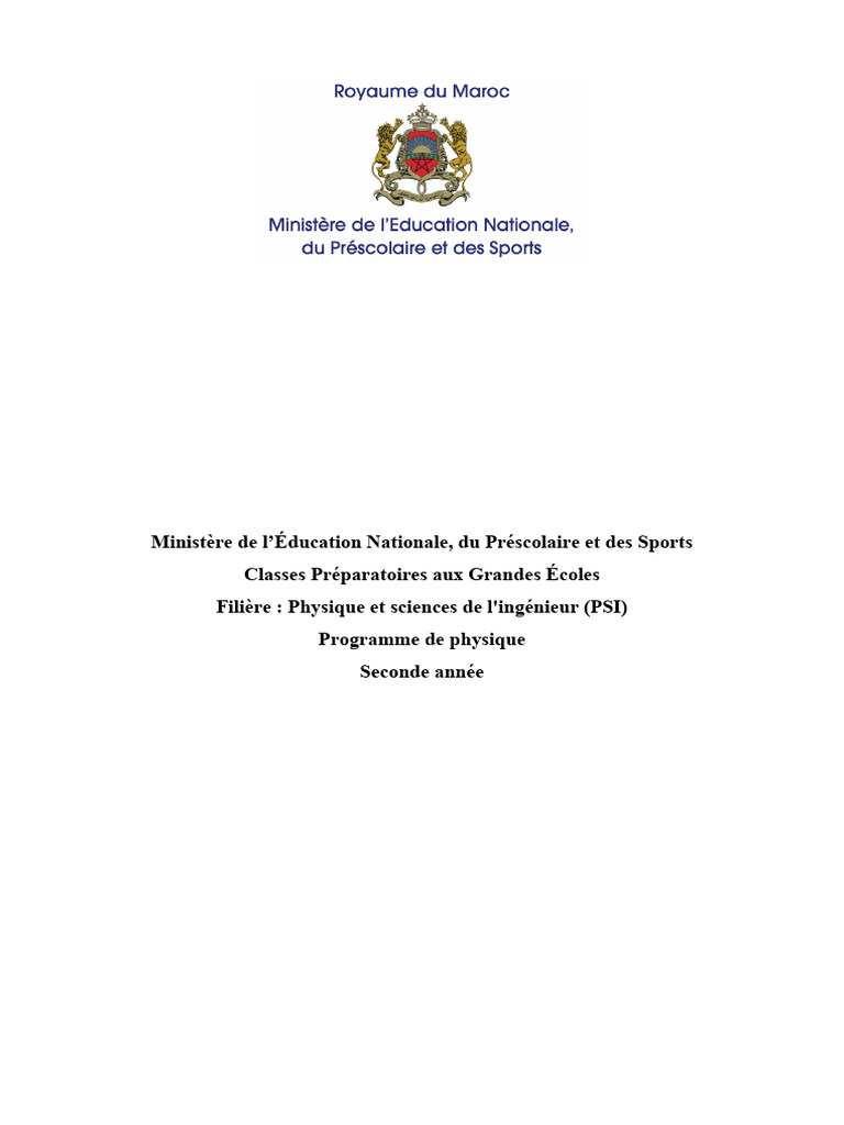 Programme PSI 2024 | PDF | Filtre (électronique) | Vagues