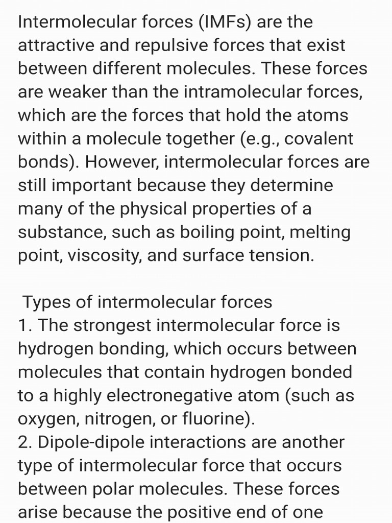 Intermolecular Forces | PDF