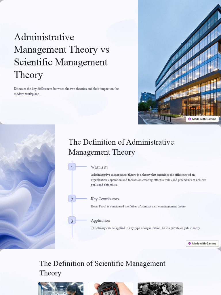 Administrative Management Theory Vs Scientific Management Theory | PDF | Business | Business ...