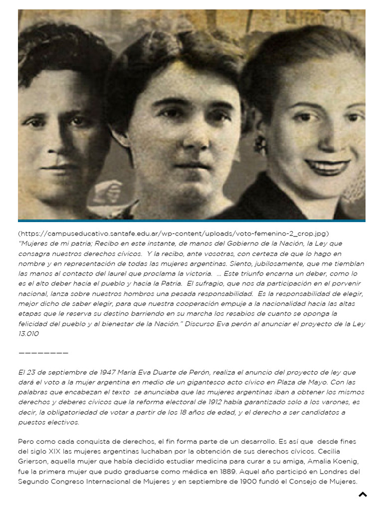 23 de Septiembre - Día Nacional de Los Derechos Políticos de Las Mujeres - Campus Educativo ...