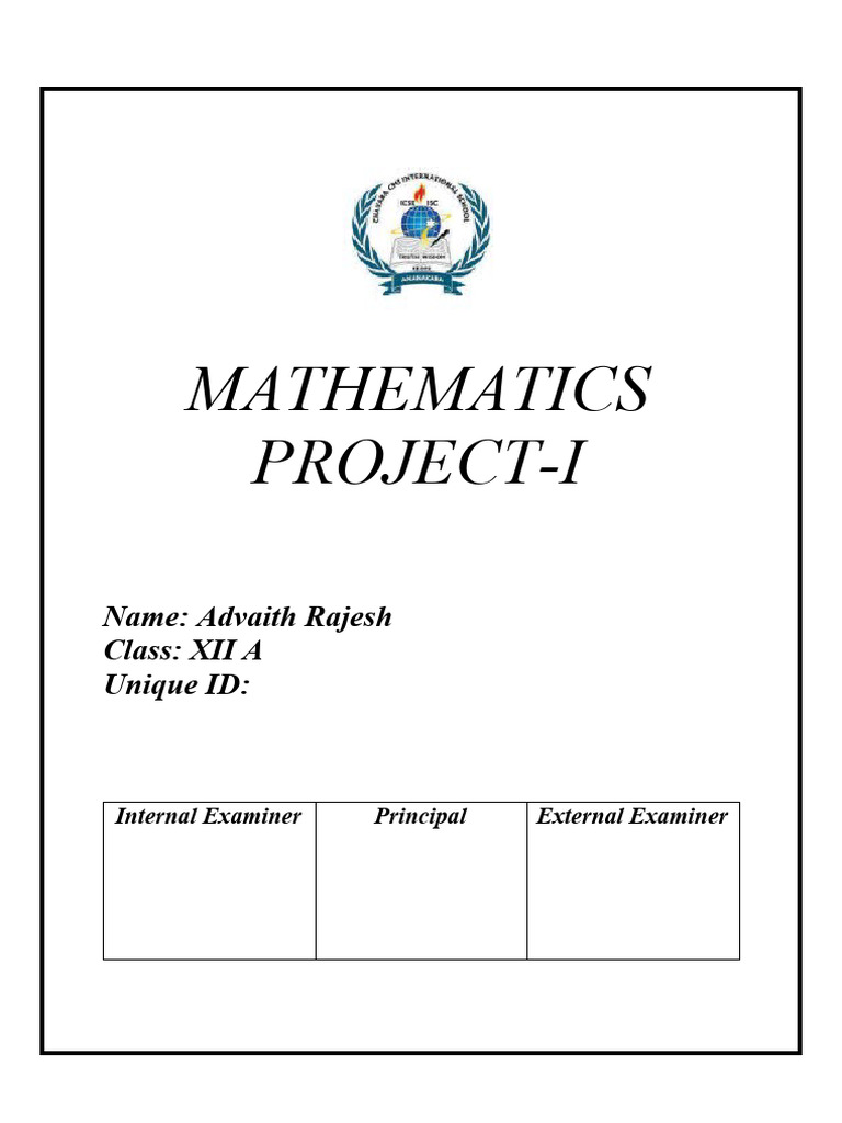 Mathematics Project | PDF | Trigonometric Functions | Function ... Mathematics Project | PDF | Trigonometric Functions | Function ...