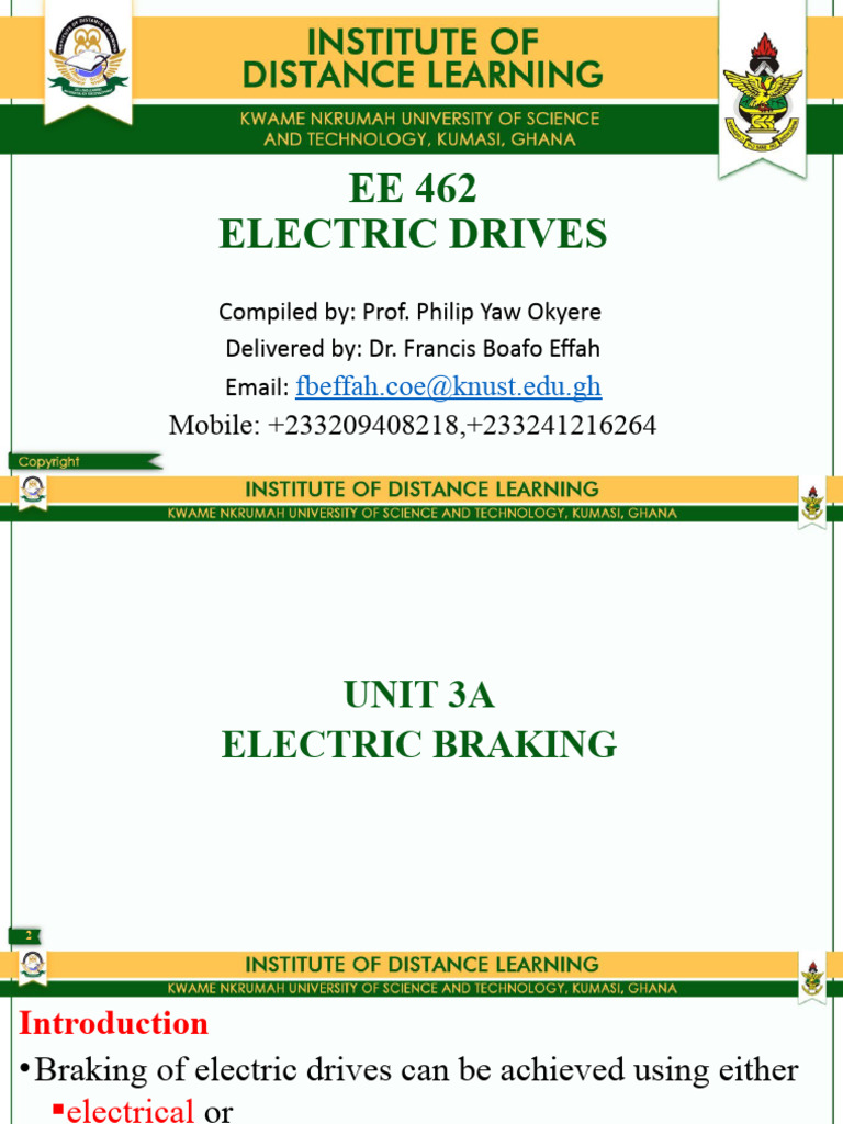 Ee 462 Unit 3a | PDF | Electric Motor | Brake