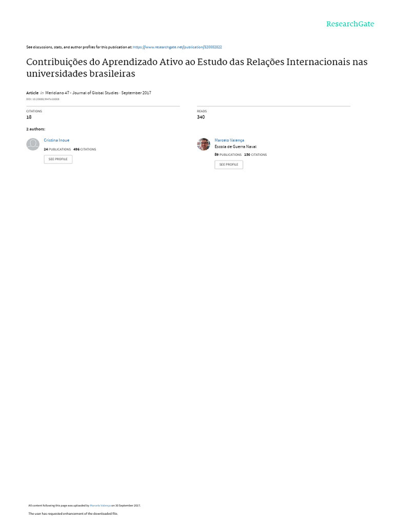 2017 ActiveLearning Valenca Inoue | PDF | Aprendizado | Pedagogia