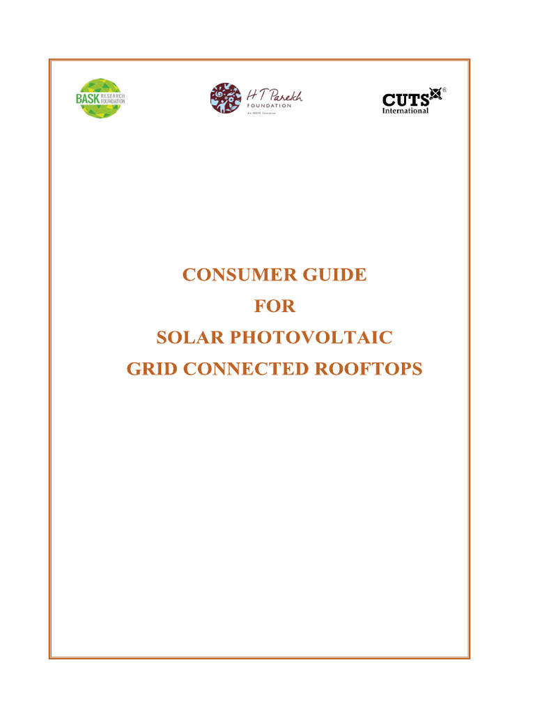 Consumer Guide For Solar Photovoltaic Grid Connected Rooftops | PDF ...