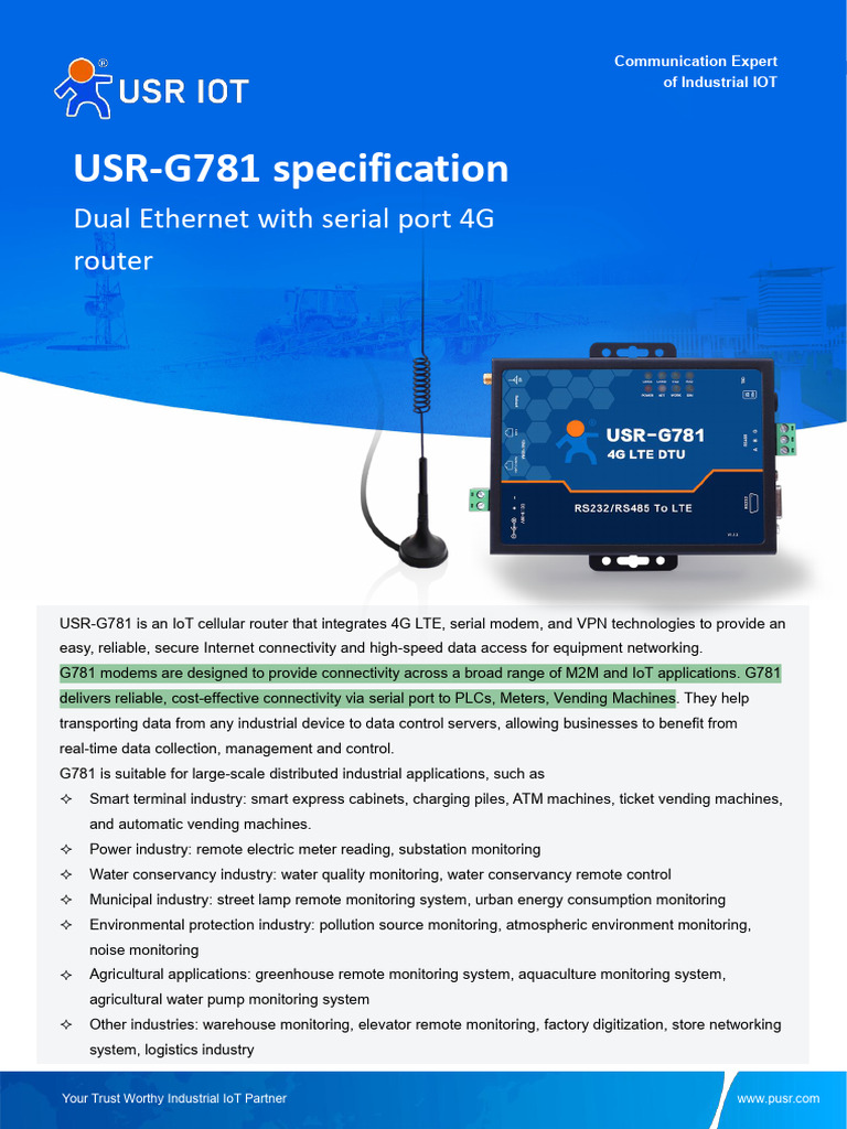 (Datasheet) USR G781 Datasheet 1687230153 | PDF | Computer Network | Virtual Private Network