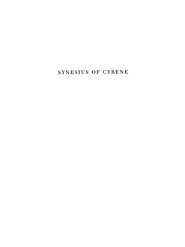 (Transformation of The Classical Heritage) Jay Bregman - Synesius of ...