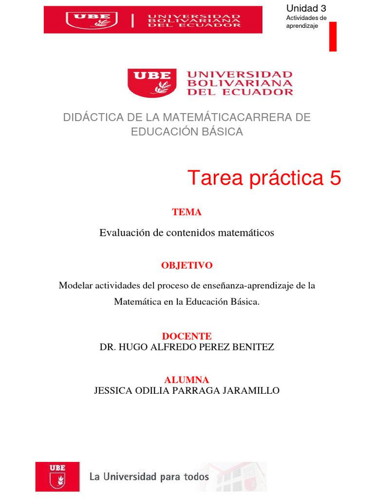 Didactica de La Matematica Tarea5 | PDF | Evaluación | Educación primaria