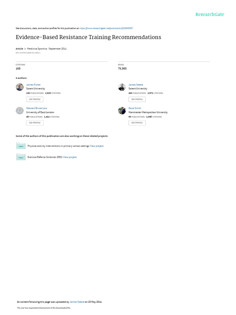 Evidence-Based Resistance Training Recommendations | PDF | Strength Training | Physical Fitness