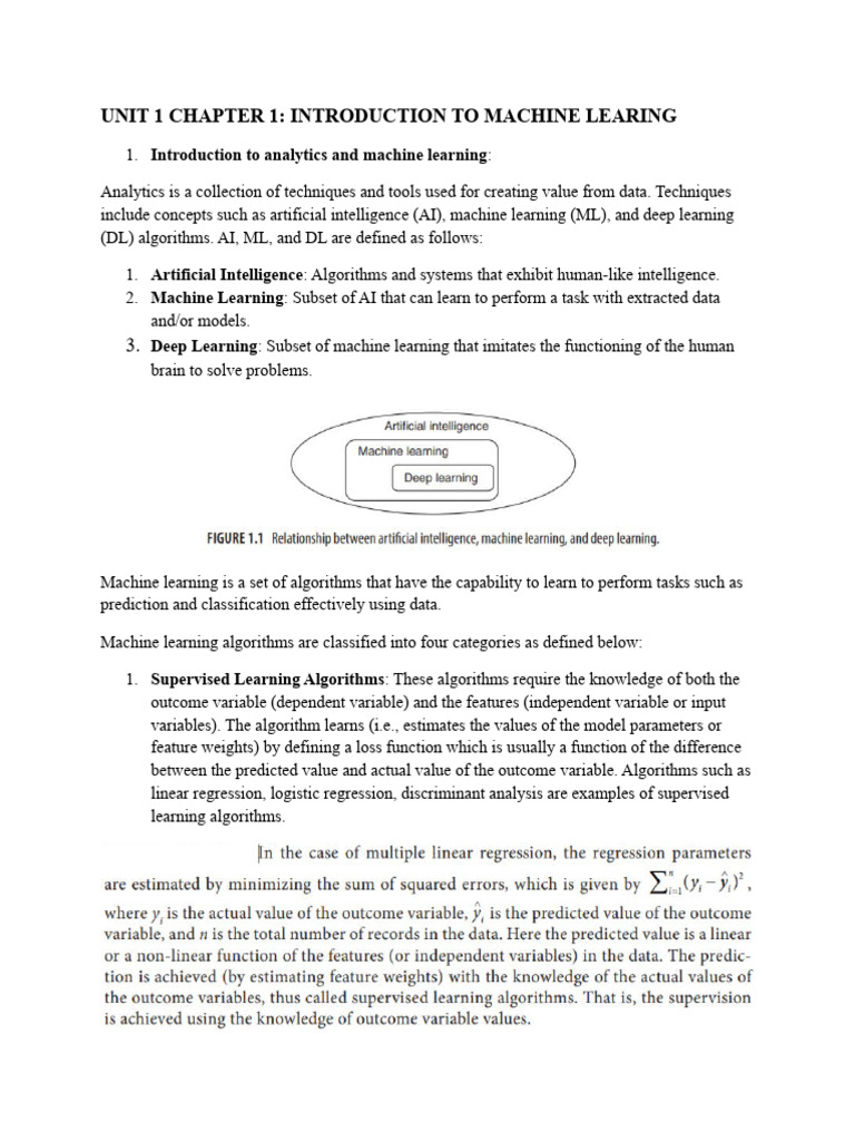 Rohit Unit 1 ML Notes | PDF | Machine Learning | Student's T Test