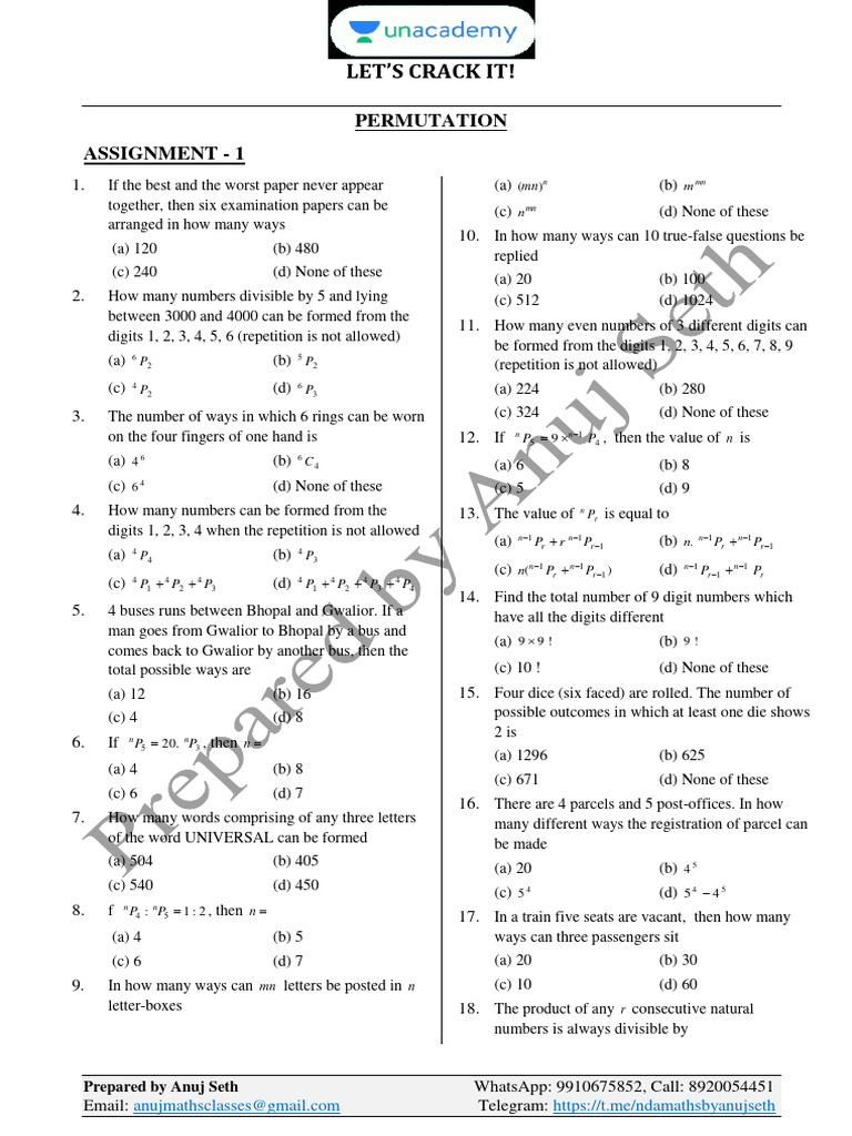 1st Permutation (COC) With Answer Key | PDF