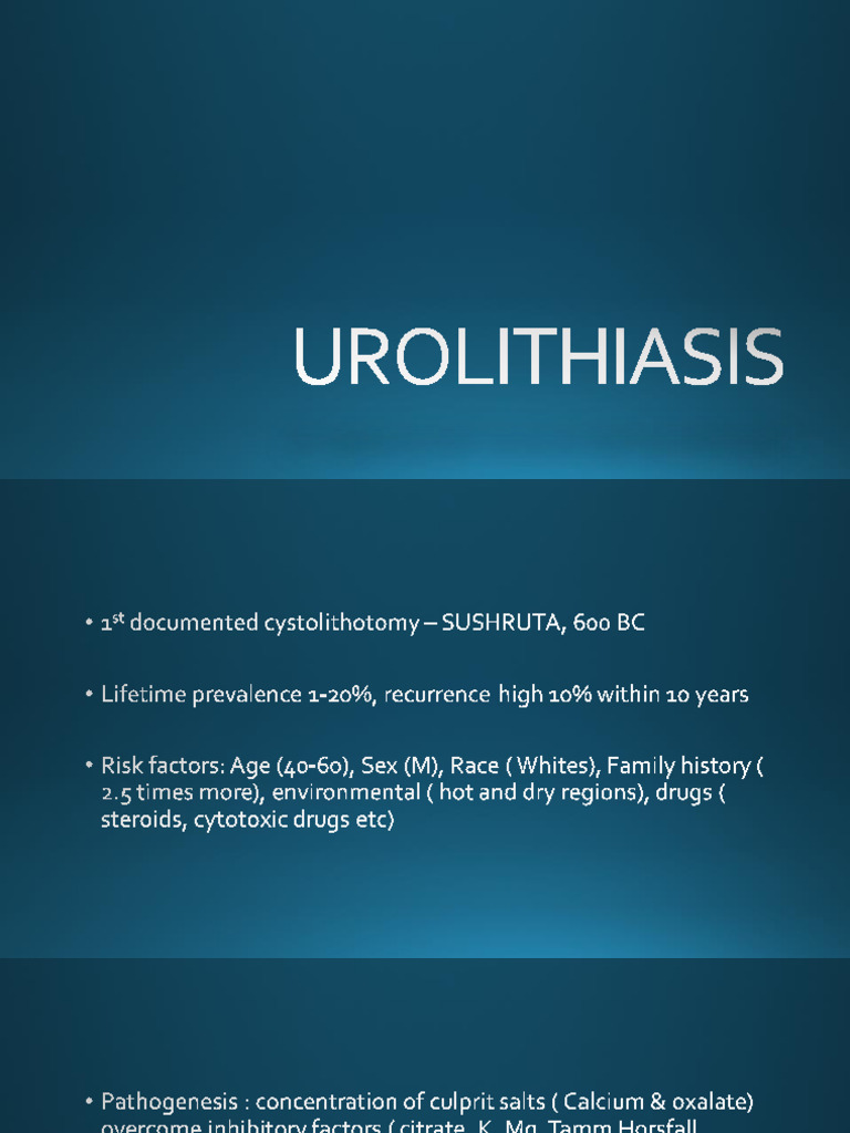 UROLITHIASIS | PDF | Medical Specialties | Diseases And Disorders