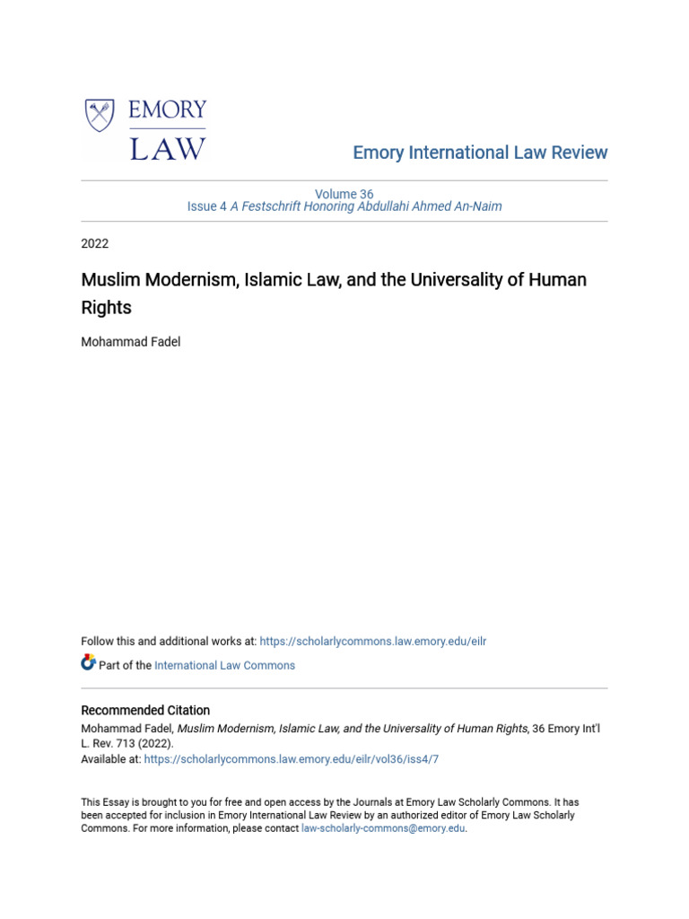 Muslim Modernism by Mohammad Fadel | PDF | Sharia | Human Rights