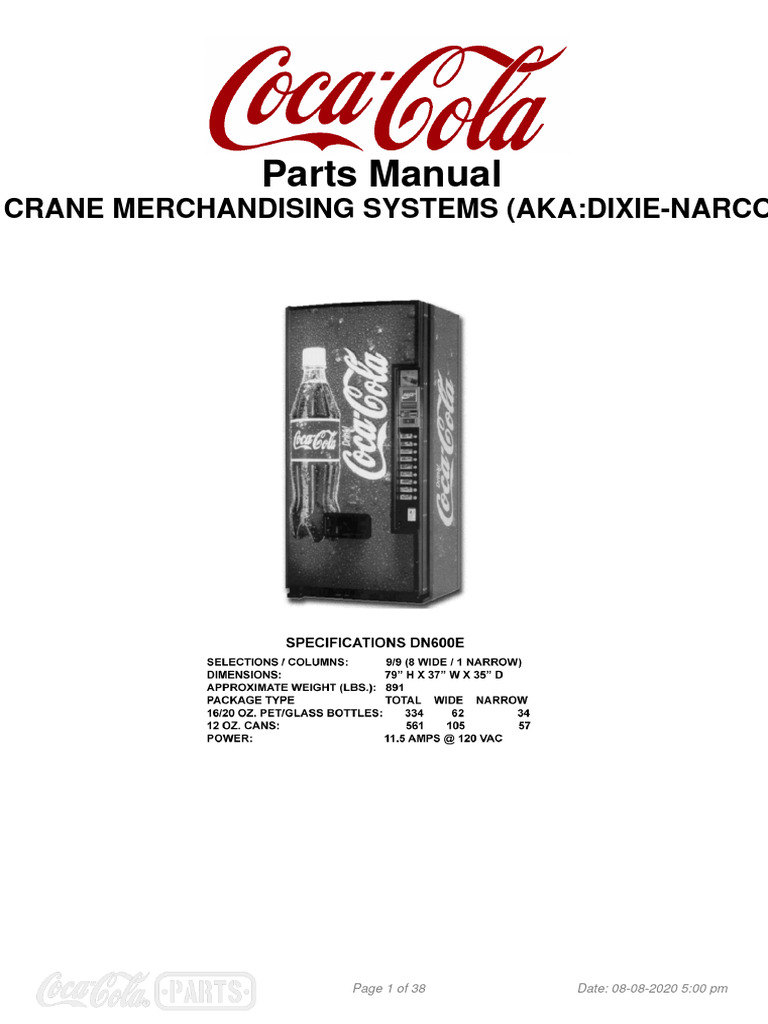 Crane Merchandising Parts Manual | PDF | Screw | Rivet