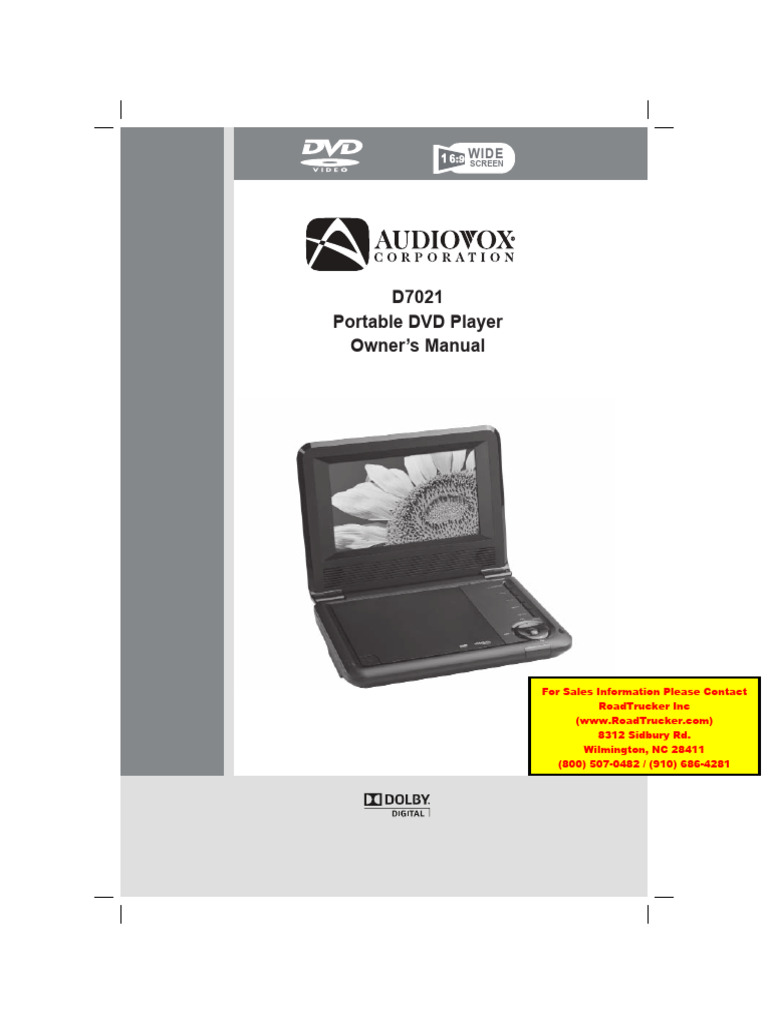 Portable DVD d7021 | PDF | Sound Recording And Reproduction | Compact Disc
