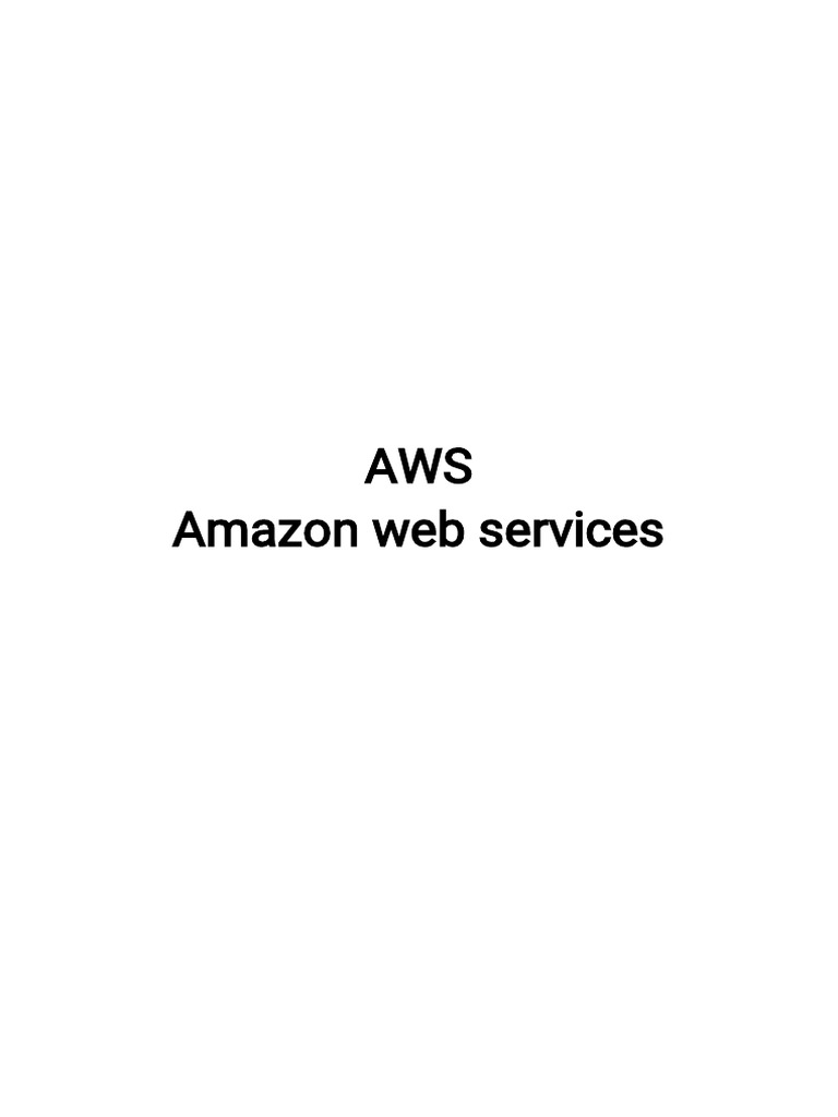 AWS Amazon Web Services | PDF | Computing | Distributed Computing Architecture