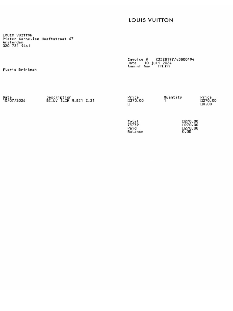 LV Receipt | PDF