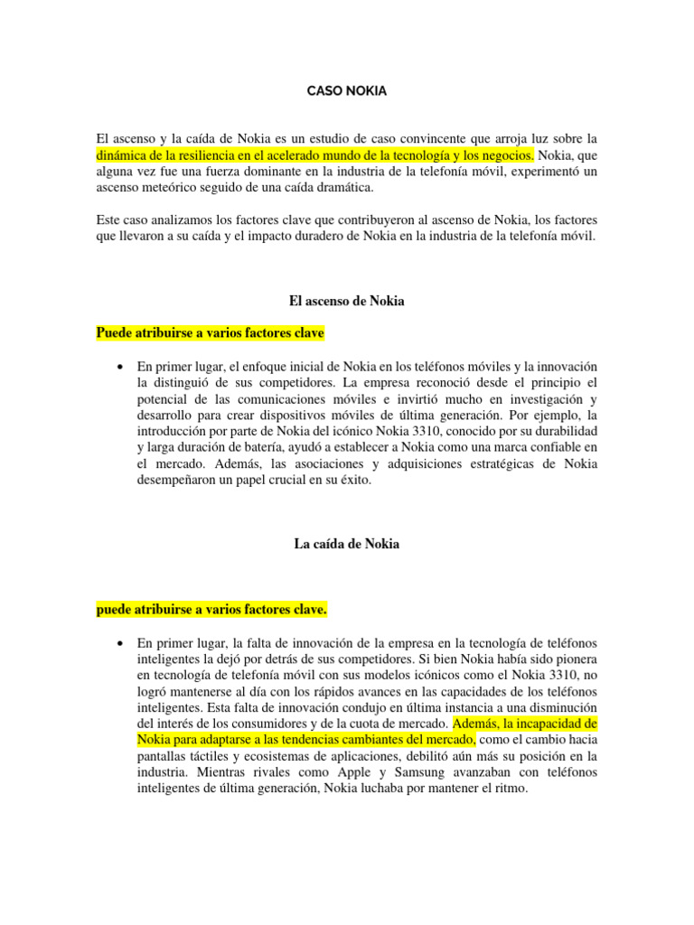 Caso Nokia | PDF | Nokia | Smartphone