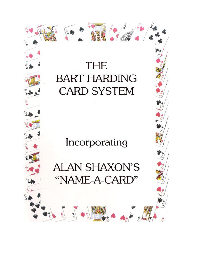 Alan Shaxon - The Bart Harding Card System | PDF